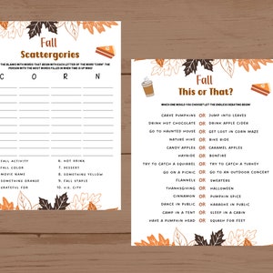 Fall Games Bundle Printable Fun Autumn Games Fall Time - Etsy