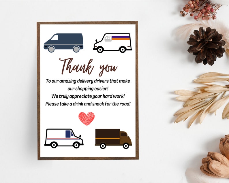 Delivery Driver Appreciation Sign Thank You Sign Snack & - Etsy