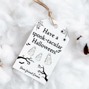 Halloween Favor Tags Printable Template Editable Halloween - Etsy