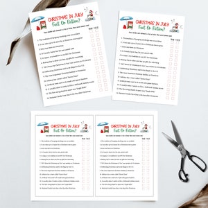 Christmas in July Games Printable, Summer Christmas Party, Fun Family ...