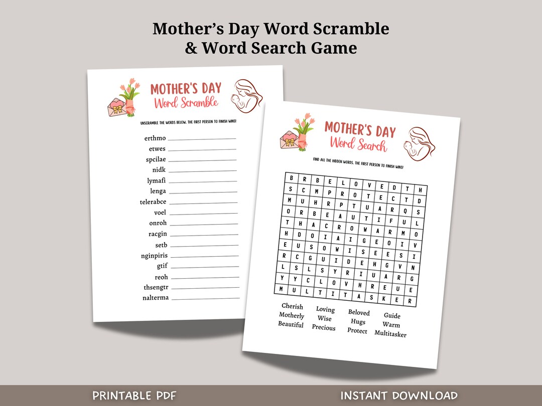 Mother's Day Game Printable, Mothers Day Game for Kids and Adults ...