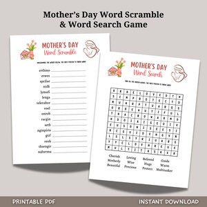 Mother's Day Game Printable, Mothers Day Game for Kids and Adults ...