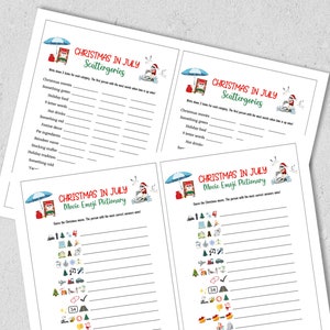 Christmas in July Games Bundle Printable Family Activity - Etsy