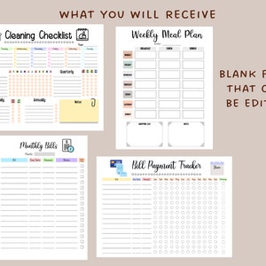 Household Planner Printable Home Management Bundle Editable - Etsy
