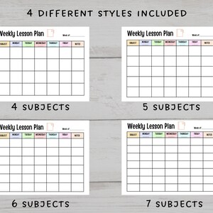 Weekly Lesson Plan Printable Editable Weekly School Schedule - Etsy