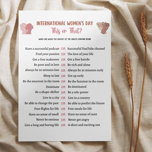 International Womens Day Games Printable, Womens History Month Party ...