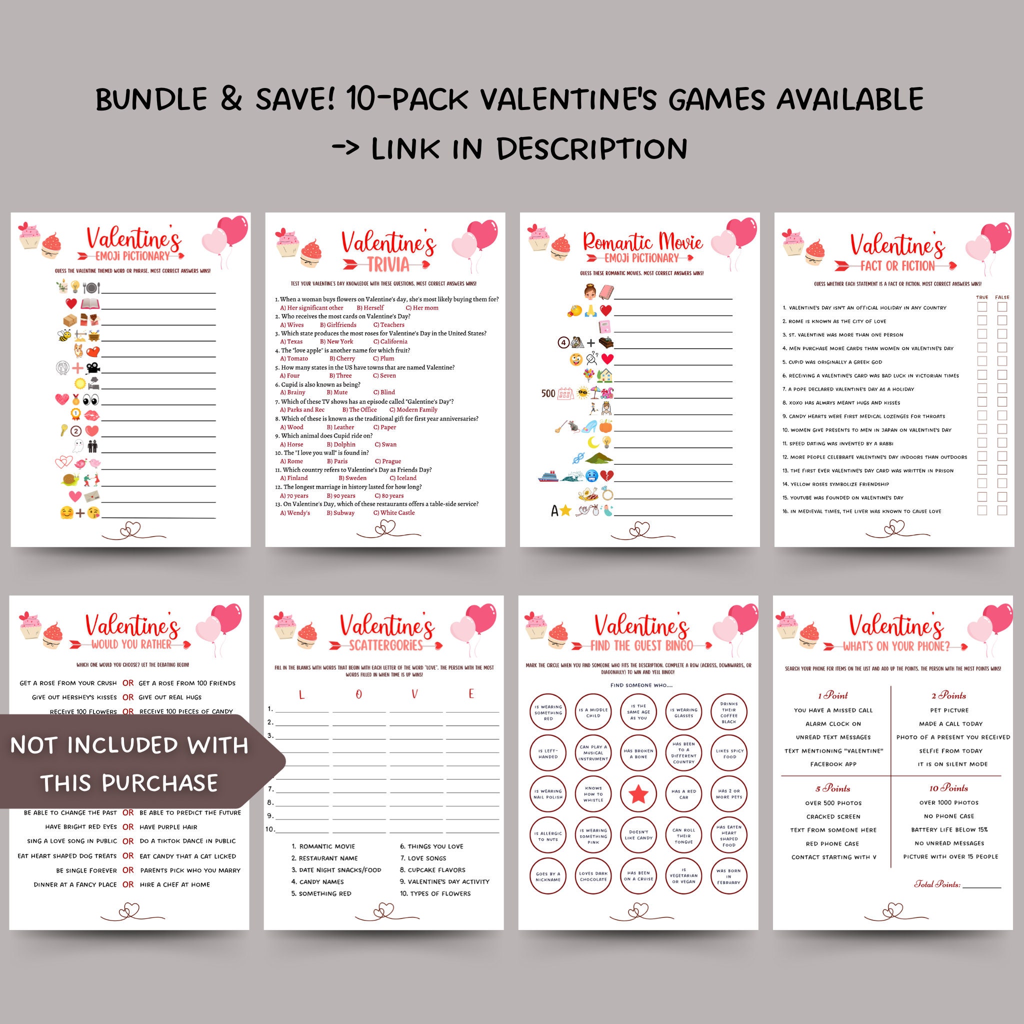 Valentine's Day Would You Rather Game Printable, This or That Game ...