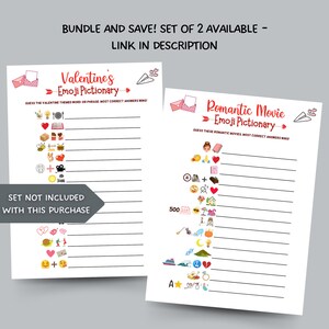 Valentine's Day Emoji Pictionary Game Printable, Fun Emoji Game for ...