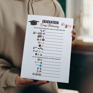 Graduation Emoji Pictionary Game Printable, Graduation Party Activity ...
