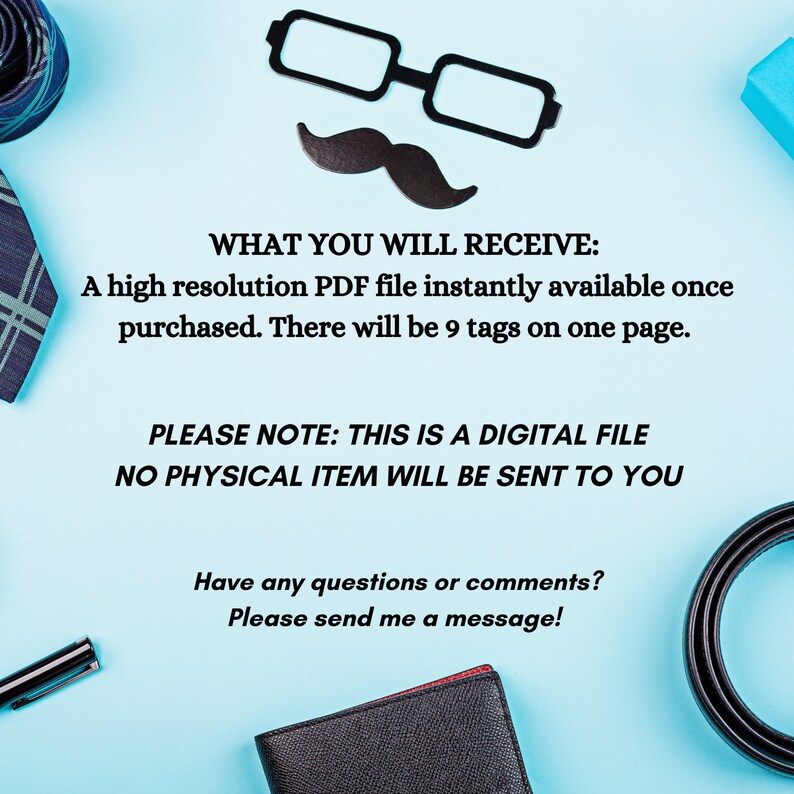 Happy Father's Day Gift Tags Gift for Dad 9 Printable - Etsy