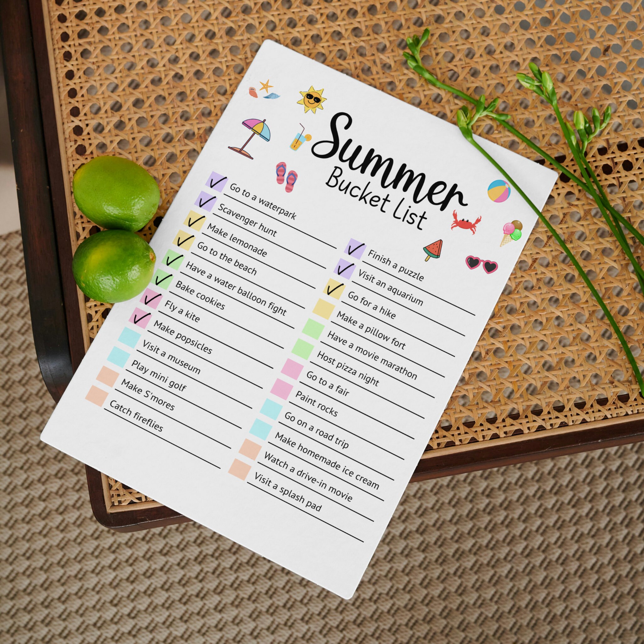 Summer Bucket List Printable, Editable Summer Break Template, Fun ...
