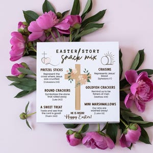 Easter Story Snack Mix Printable Holy Week Treat Basket Gift Tags ...