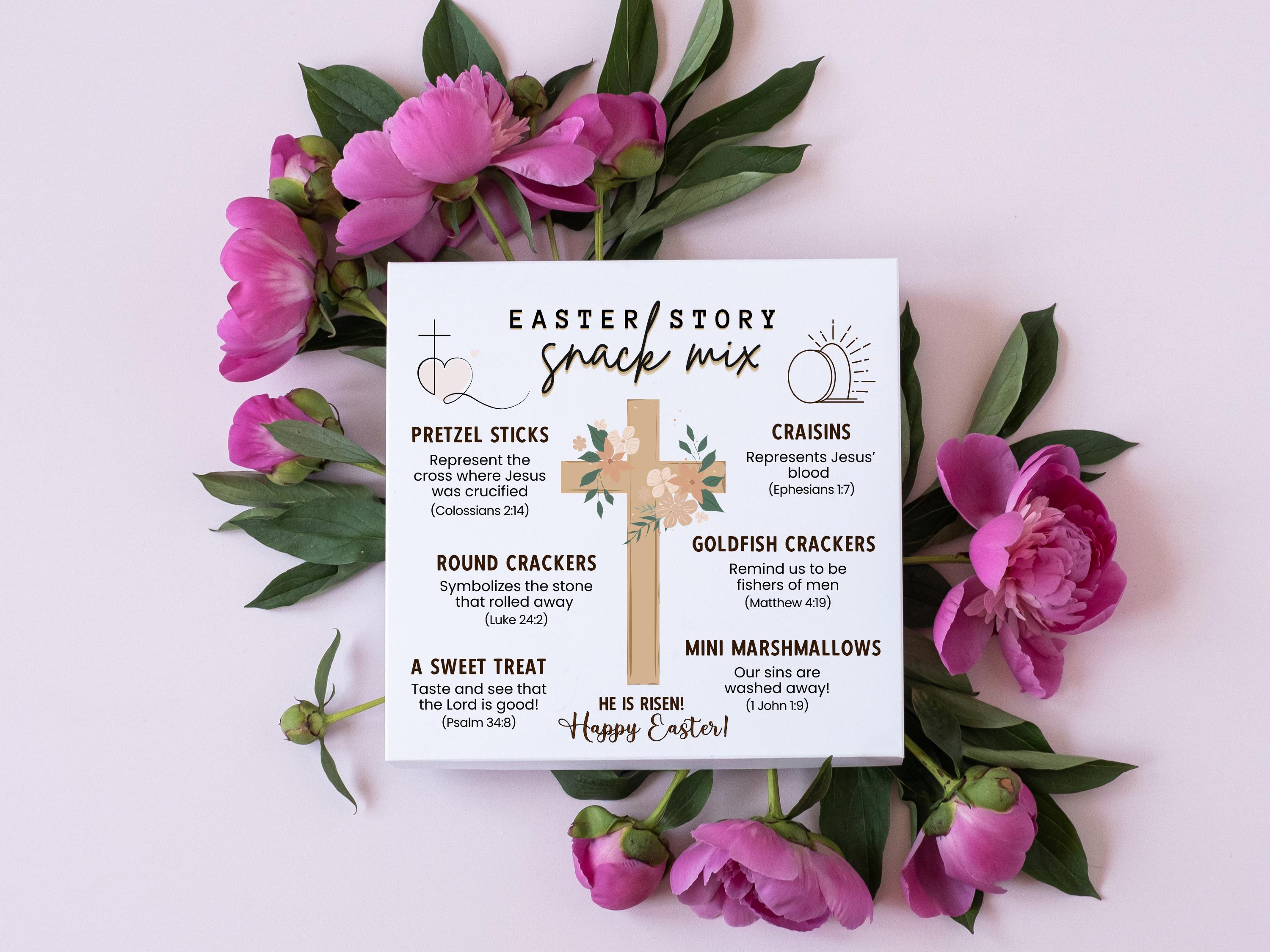 Easter Story Snack Mix Printable Holy Week Treat Basket Gift Tags ...