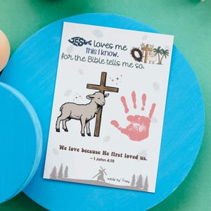 Easter Handprint Craft Printable, Personalized Gift DIY Religious ...