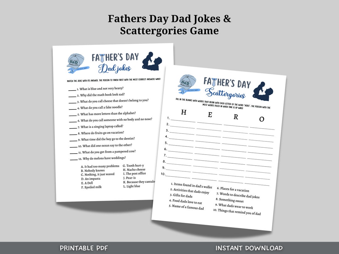Father's Day Games Printable, Dad Jokes, Fathers Day Ideas, Fun Party ...