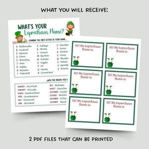 What's Your Leprechaun Name Game Printable, St. Patrick's Day Party ...