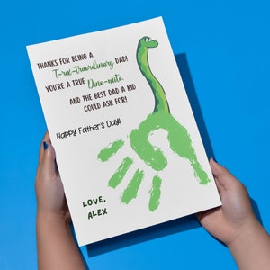 Father's Day Handprint & Footprint Art Printable, Gift for Dad From ...