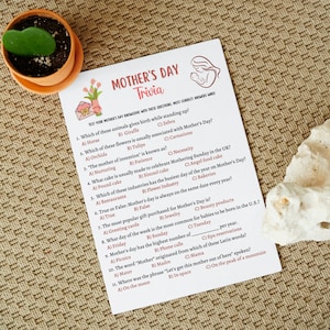 Mother's Day Trivia Game Printable, Mothers Day Party Game, True or ...