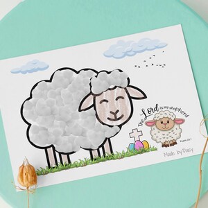 Easter Sheep Lamb Craft Printable Template, DIY Art Religious Keepsake ...
