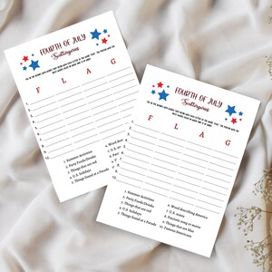 4th of July Party Games Printable, Independence Day Patriotic American ...