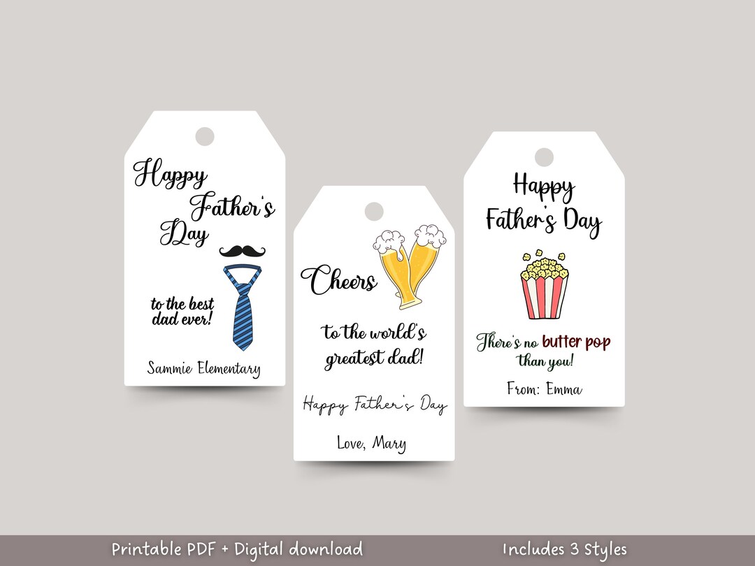 Happy Father's Day Custom Gift Tags Printable, Worlds Greatest Dad ...