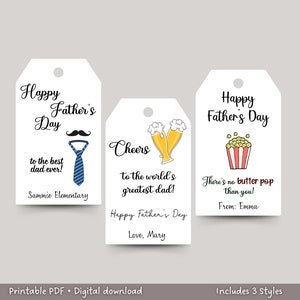 Happy Father's Day Custom Gift Tags Printable, Worlds Greatest Dad ...