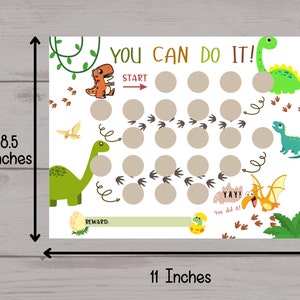 Dinosaur Reward Chart for Kids Printable T-rex Behavior - Etsy