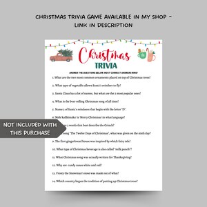 Christmas Movie Trivia Game Printable, Fun Holiday Party Game, Movie ...