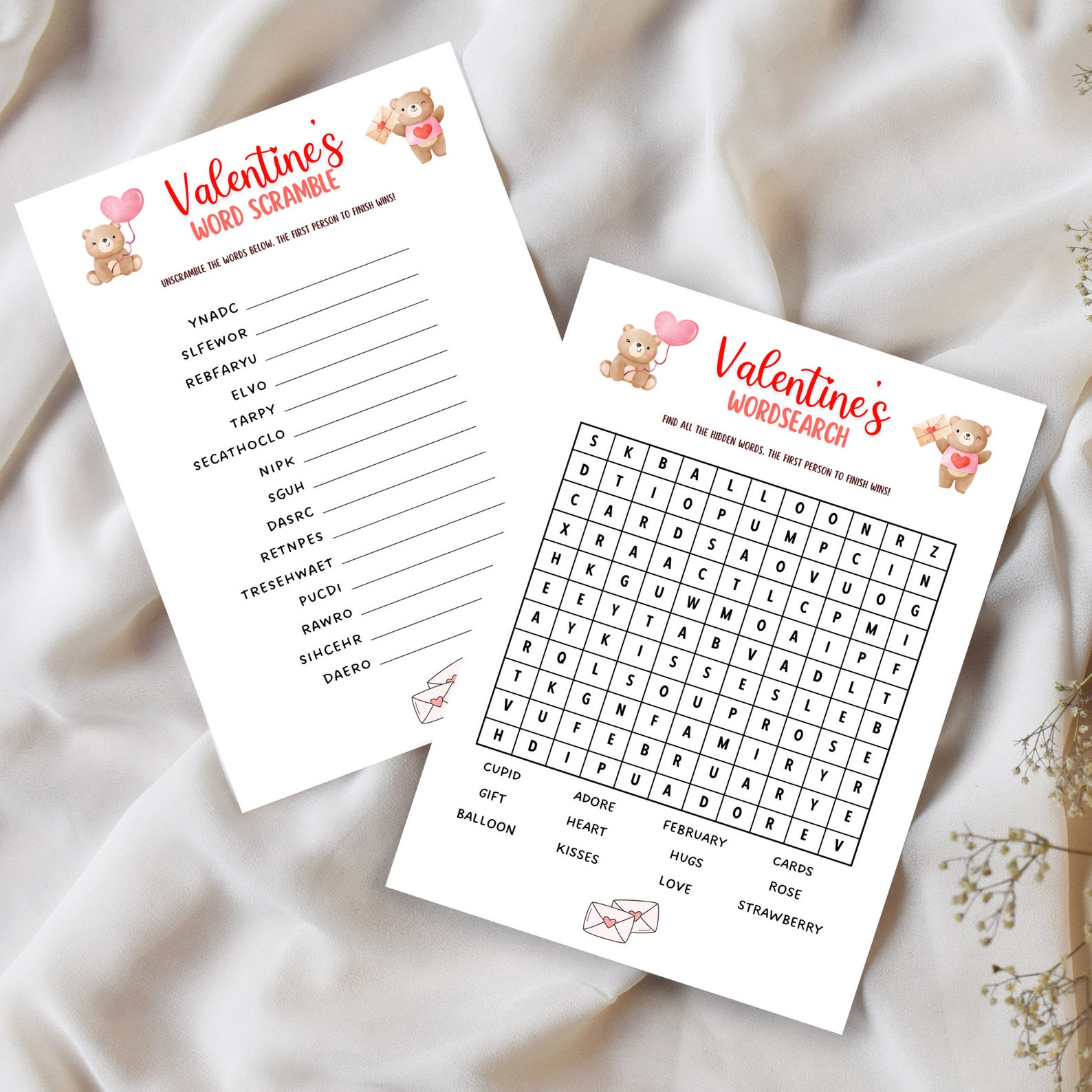 Valentine's Day Game Bundle for Kids Printable, Valentines Kid Games ...