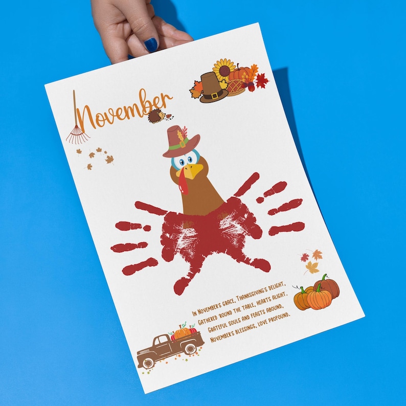November Handprint Footprint Crafts Printable, DIY Art Kids Preschool ...