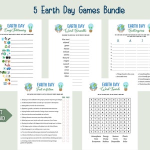 Earth Day Games Bundle Printable Environmental Activities - Etsy