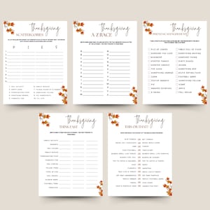 Thanksgiving Games Bundle Printable, Fall Holiday Games Bundle, Fun ...