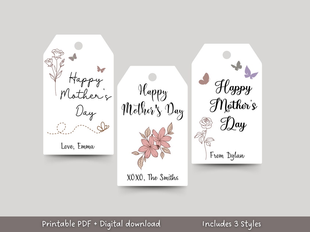 Mother's Day Editable Gift Tag, Custom Happy Mother’s Day Printable ...