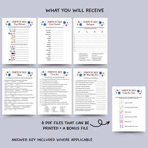 4th of July Party Games Printable, Independence Day Patriotic American ...