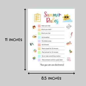 Editable Summer Planner Bundle Printable, Summer Chore Chart for Kids ...