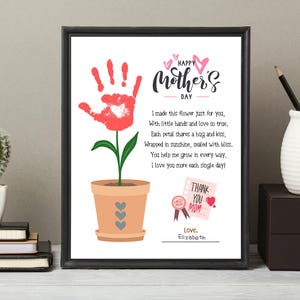 Mothers Day Handprint Poem Craft for Kids Printable, DIY Card Art ...