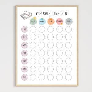 Islamic Salah Weekly Tracker Printable for Kids, Muslim Children Daily ...