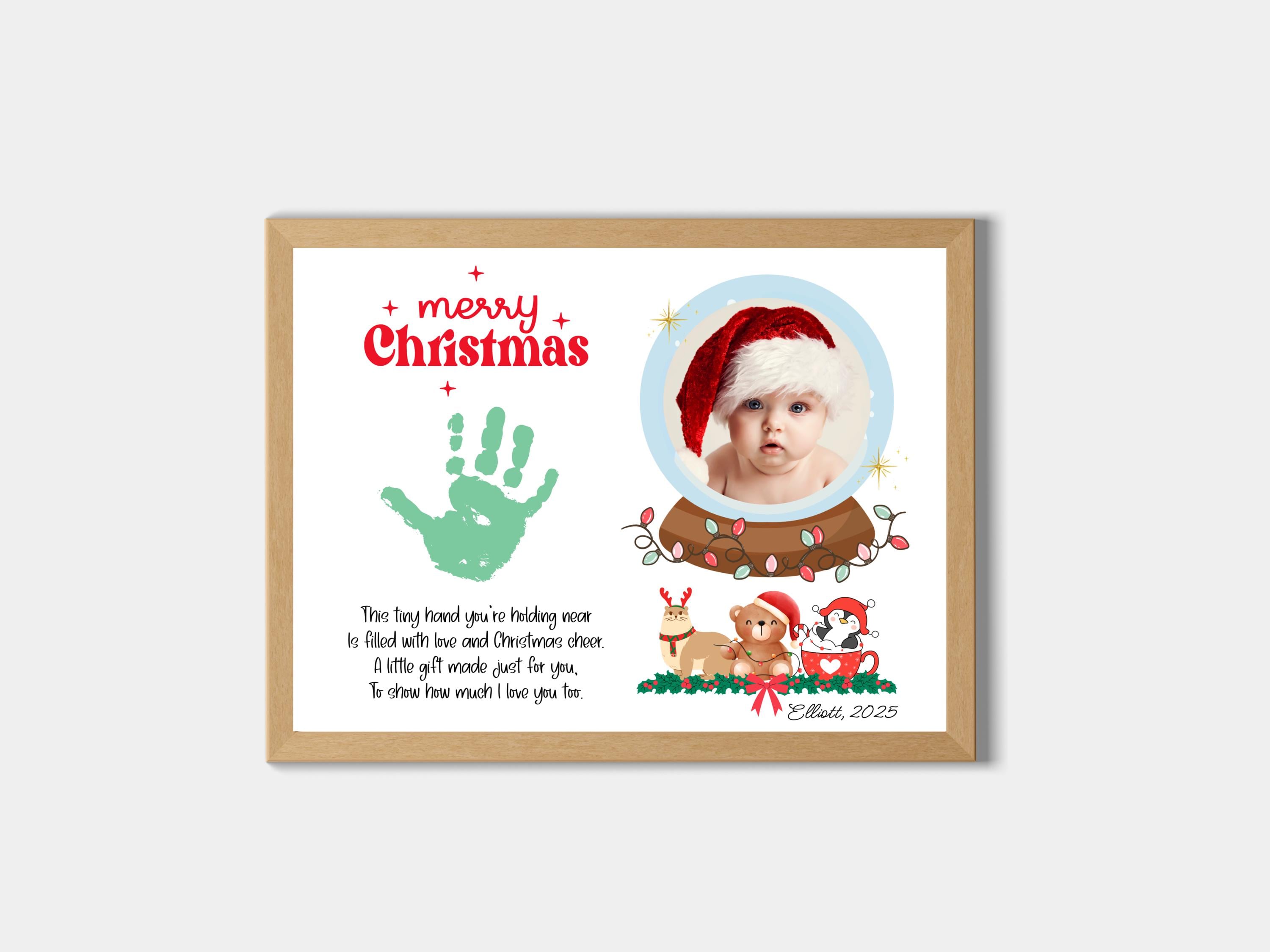 Christmas Poem Handprint Craft Printable for Kids, DIY Winter Photo Art ...