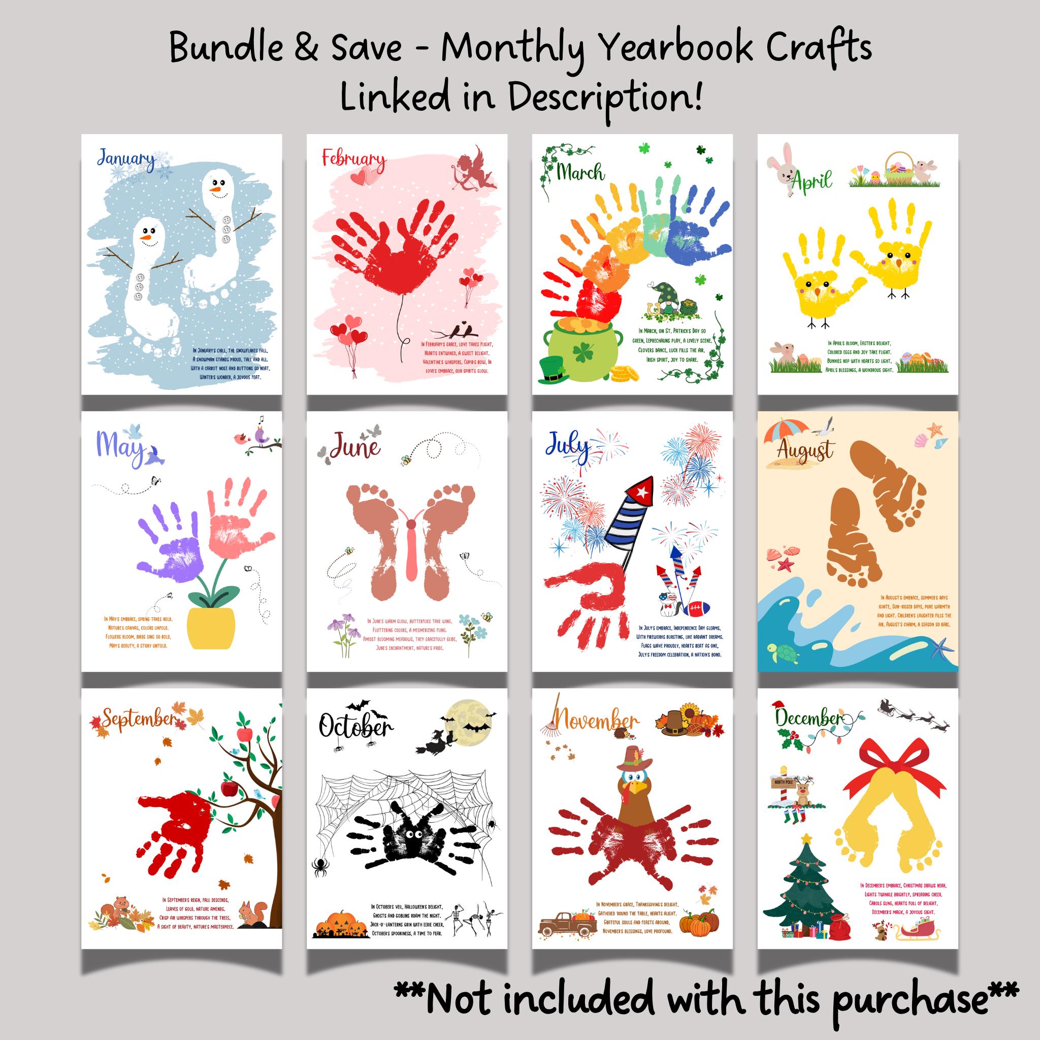 September Handprint Crafts Printable, DIY Art Kids Preschool Activity ...