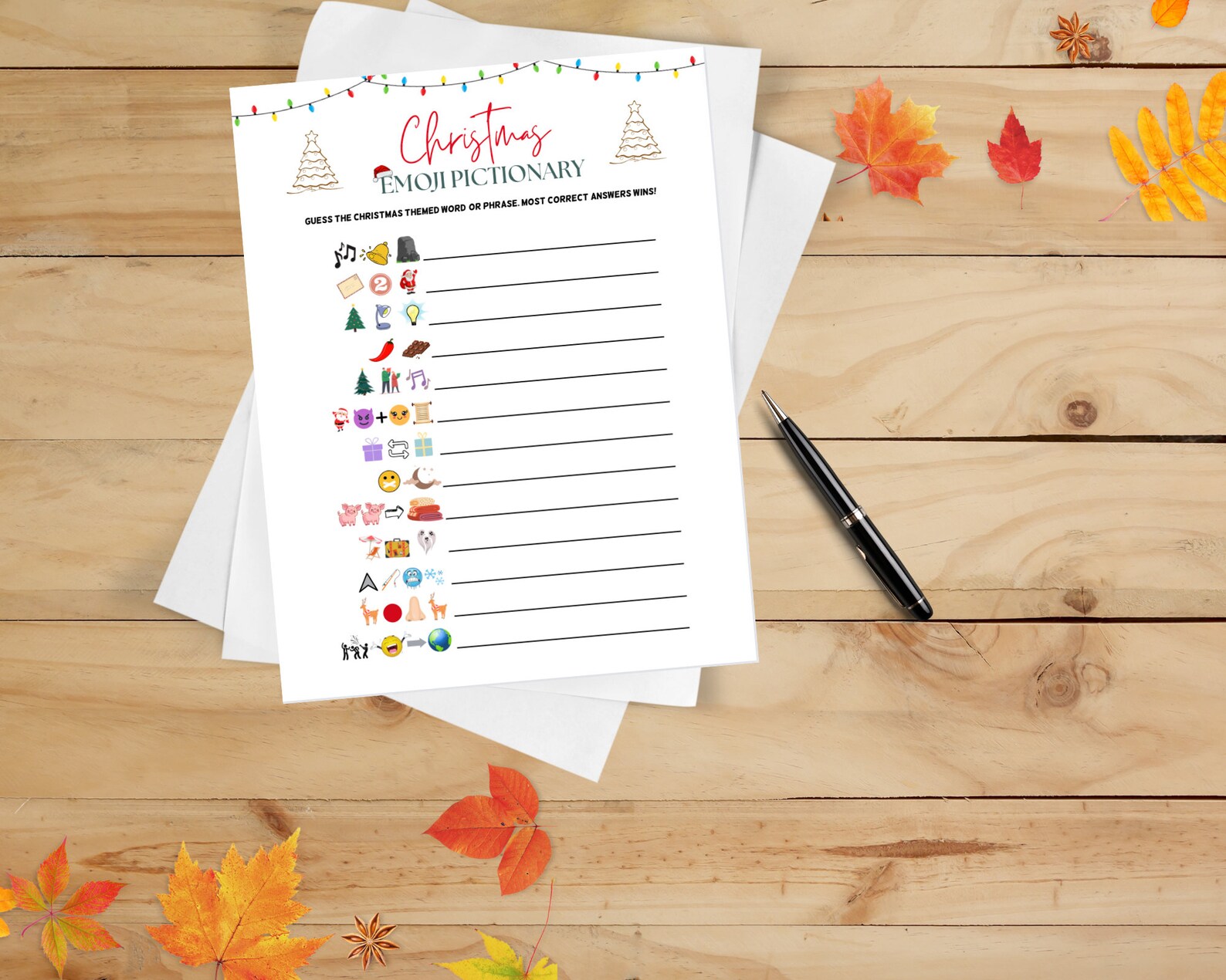 Christmas Emoji Pictionary Printable Christmas Phrases Emoji - Etsy