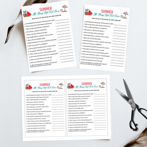 Summer Trivia Game Printable, Pool Party Games, Summer Camp Fact or ...