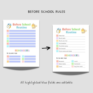 Editable School Planner Kids Printable, Back to School Bundle ...