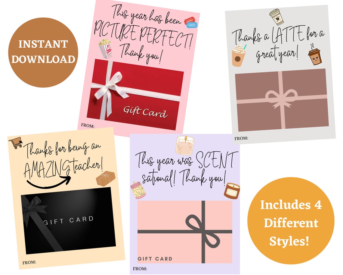 Teacher Appreciation Gift Tags Year End Gift Thank You Tag - Etsy