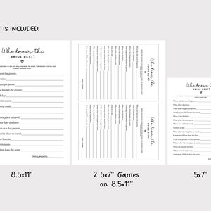 Who Knows the Bride Best Game Printable Bridal Shower Game - Etsy