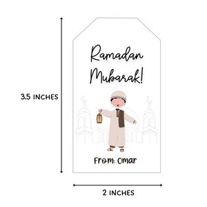 Editable Kids Ramadan Mubarak Gift Tags Printable, Custom Ramadan ...