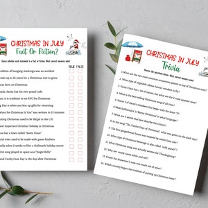 Christmas in July Games Bundle Printable Family Activity - Etsy