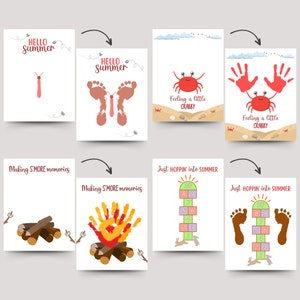 Summer Handprint Craft Printable, Footprint Art for Kids, Toddler ...