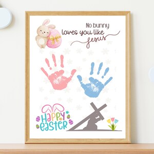 Happy Easter Handprint Craft Printable, DIY Gift Religious Christian ...