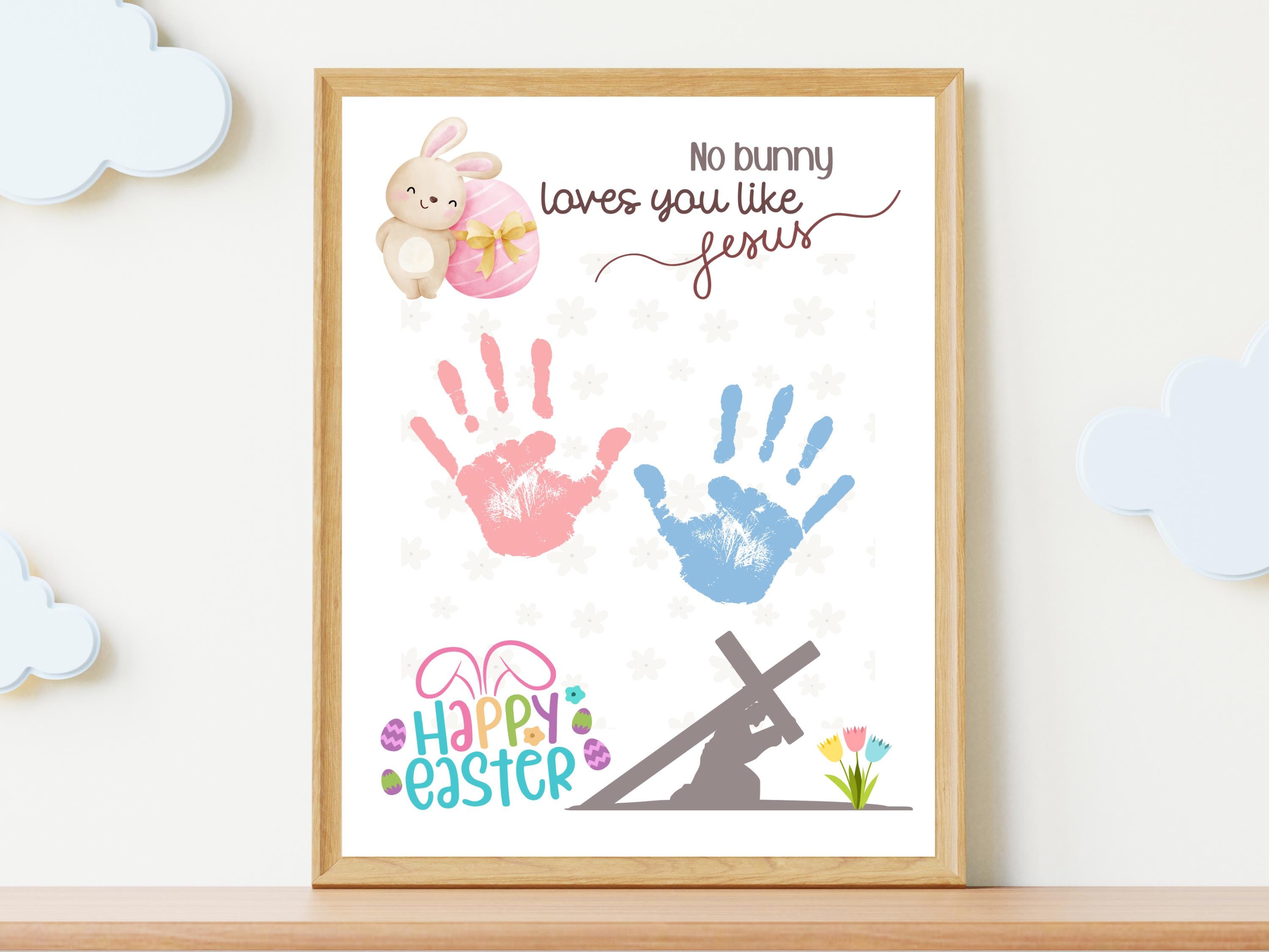 Happy Easter Handprint Craft Printable, DIY Gift Religious Christian ...