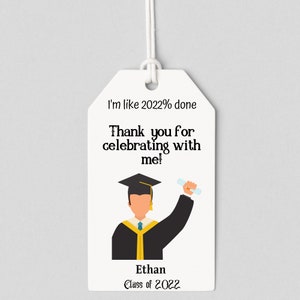 Custom Graduation Thank You Tags Class of 2022 Favors - Etsy